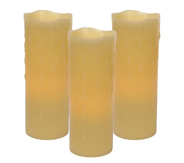 MELROSE Led Wax Dripping Pillar Candle - One-color