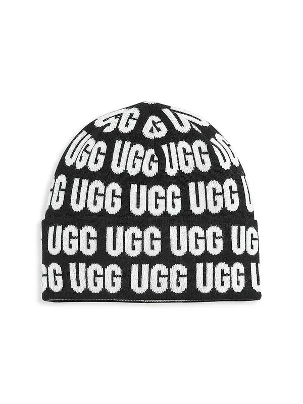 Ugg Knit Logo Beanie In Black - 40% Off | Editorialist display picture 1