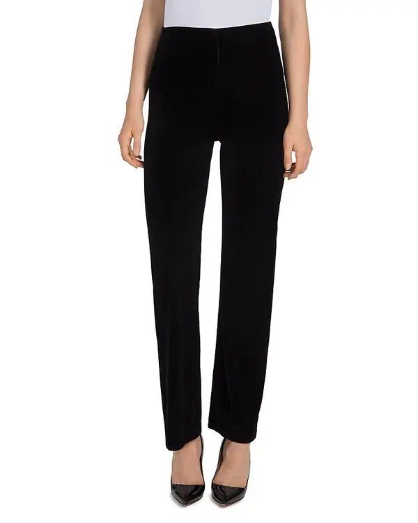 Lyssé Velvet Straight-leg Trousers - Black