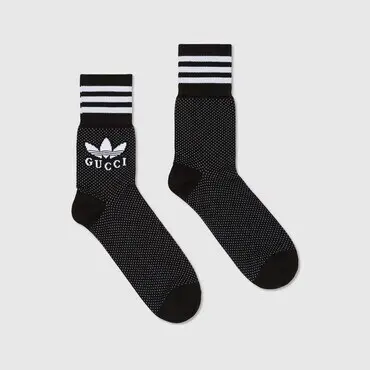 Gucci Adidas X Knit Cotton Ankle Socks Cotton - Black | Editorialist