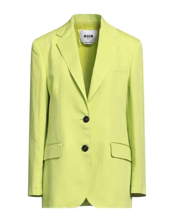 MSGM Blazer In Linen And Lyocell - Green