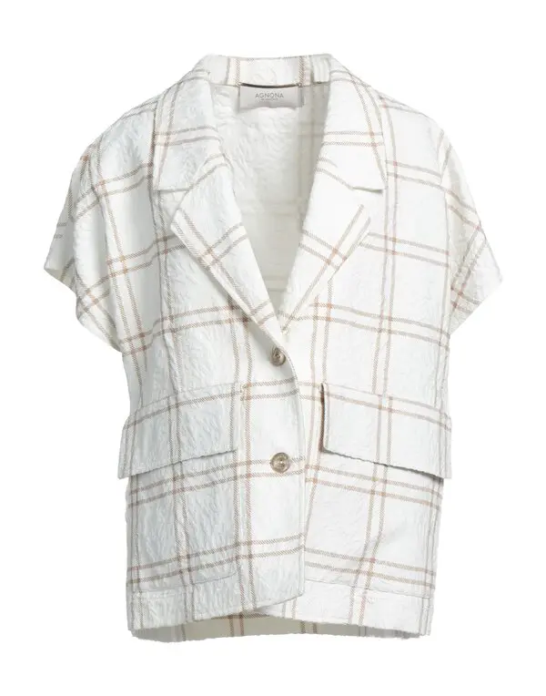 Agnona Single-breasted Checked Jacquard Blazer