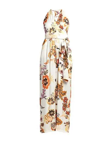 KAOS Floral Viscose Jumpsuit - White