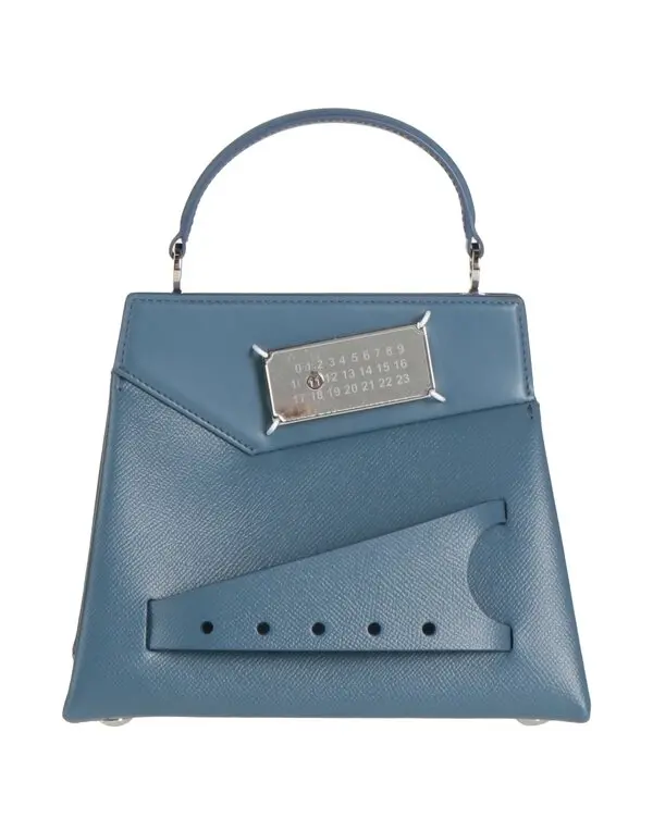 MAISON MARGIELA Handbag In Light Cow Leather With Appliqués - Slate Blue