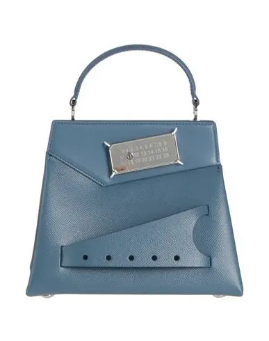 MAISON MARGIELA Handbag In Light Cow Leather With Appliqués - Slate Blue