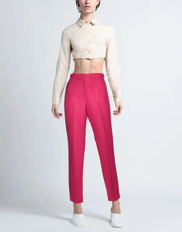 MSGM Viscose Straight Leg Pants - Pink