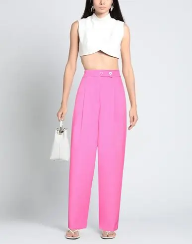 VICOLO High-waisted Straight Leg Pants - Fuchsia