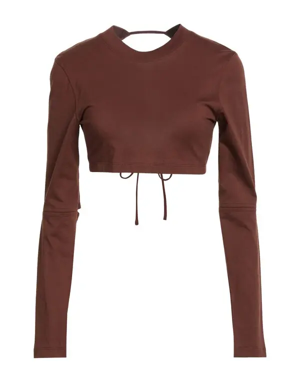 Jacquemus Cotton Jersey Crop Top - Brown
