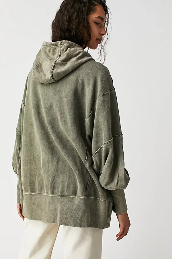 Sweat Free People Camden – Vert Olive – Taille L – Délavé – Discontinué – NEUF Sans étiquette