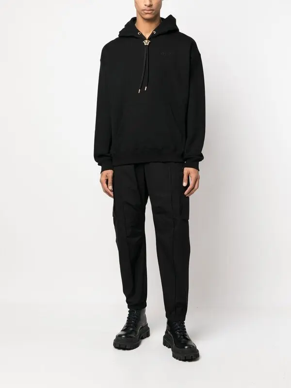 Versace La Medusa Cotton Hoodie - Black