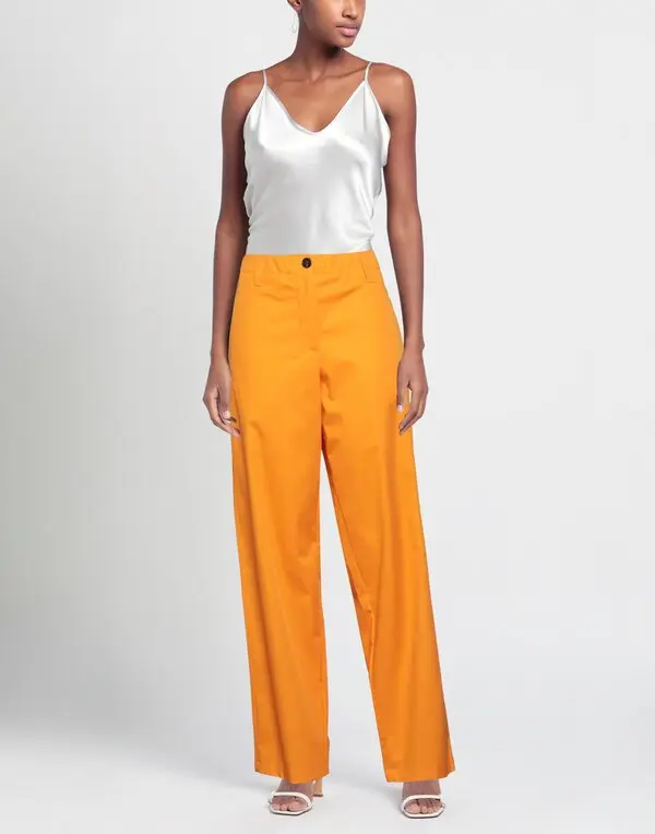 MSGM Wide Leg Twill Pants