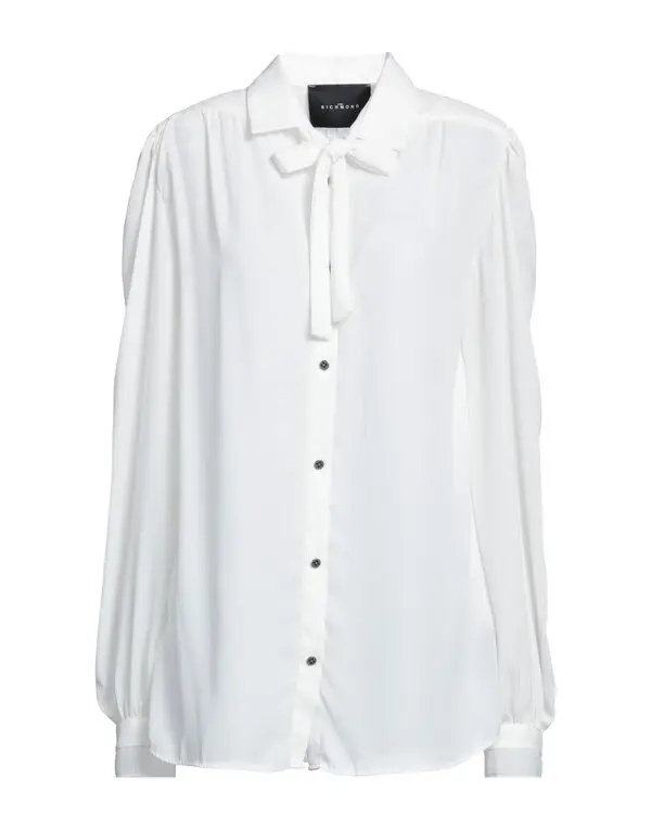 John Richmond Bow-tie Neck Crepe Shirt - White