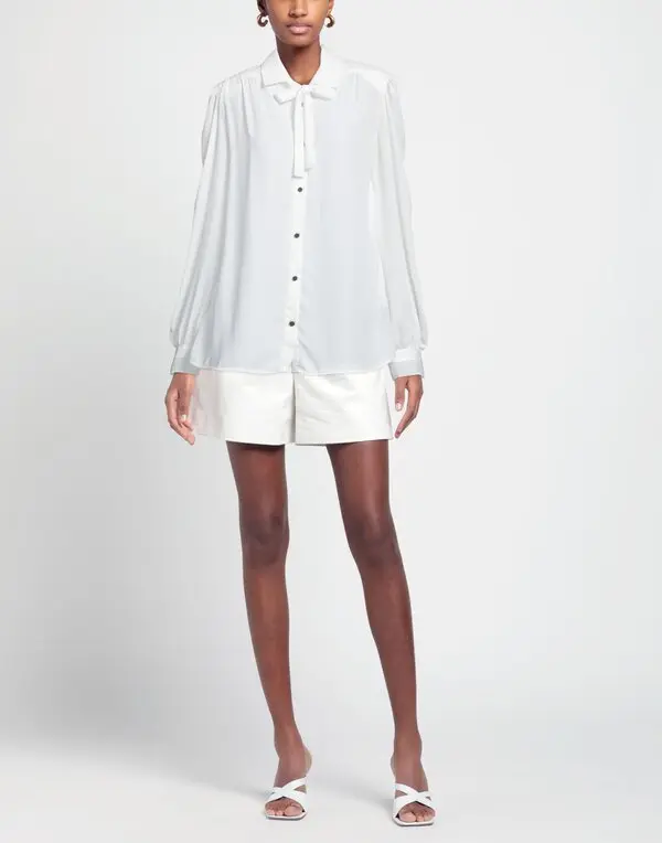 John Richmond Bow-tie Neck Crepe Shirt - White