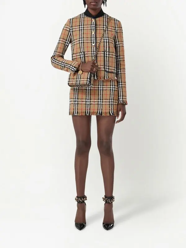Burberry Vintage Check Bouclé Jacket - Neutrals