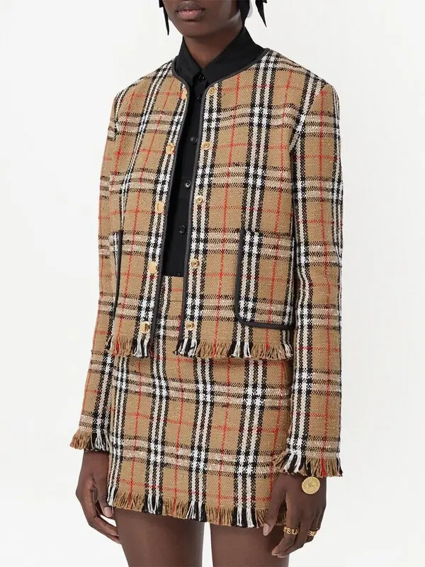 Burberry Vintage Check Bouclé Jacket - Neutrals