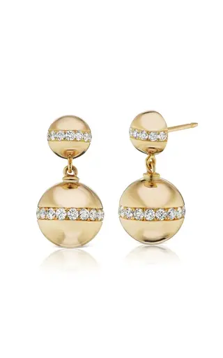 BRIONY RAYMOND Aura 18k Yellow Diamond Sphere Earrings