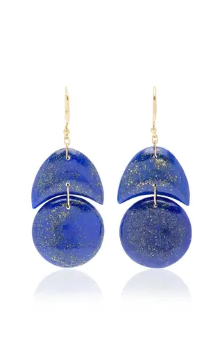 TEN THOUSAND THINGS Tiny Arps 18k Yellow Gold Lapis Earrings