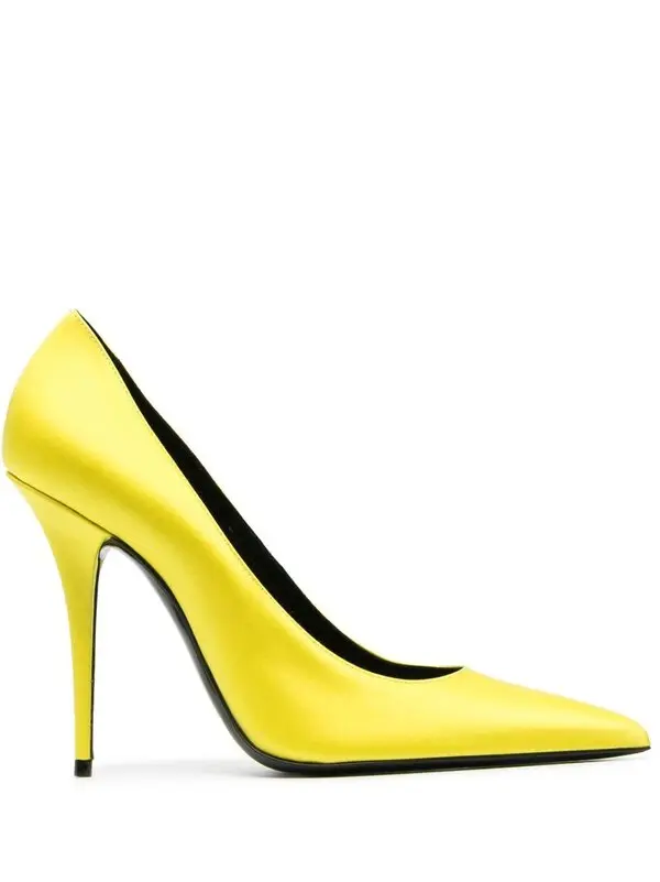 Saint Laurent Marilyn 105mm Satin Pumps - Yellow