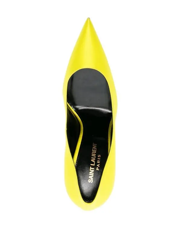 Saint Laurent Marilyn 105mm Satin Pumps - Yellow