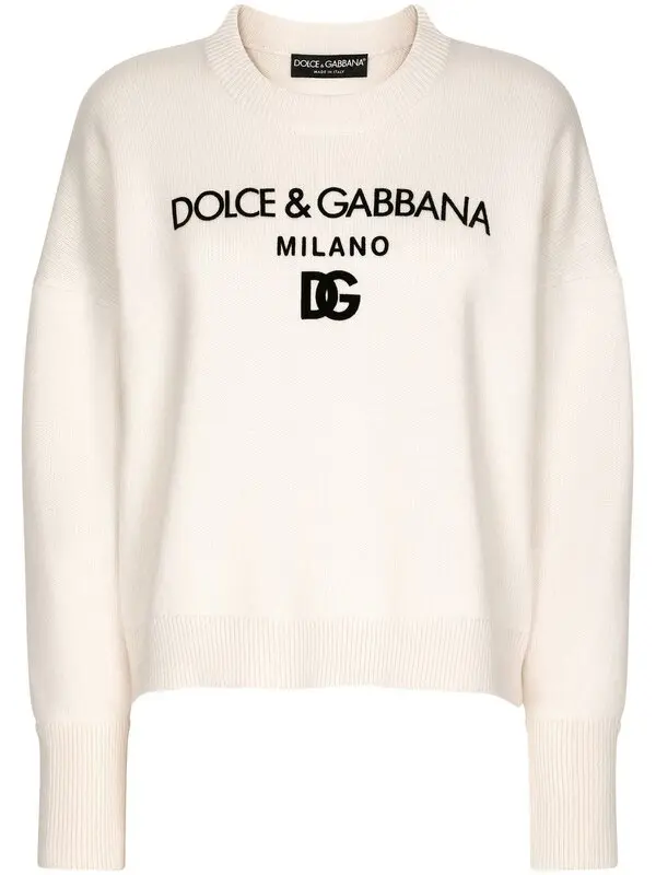 Dolce & Gabbana Logo Cashmere Sweater - Neutrals