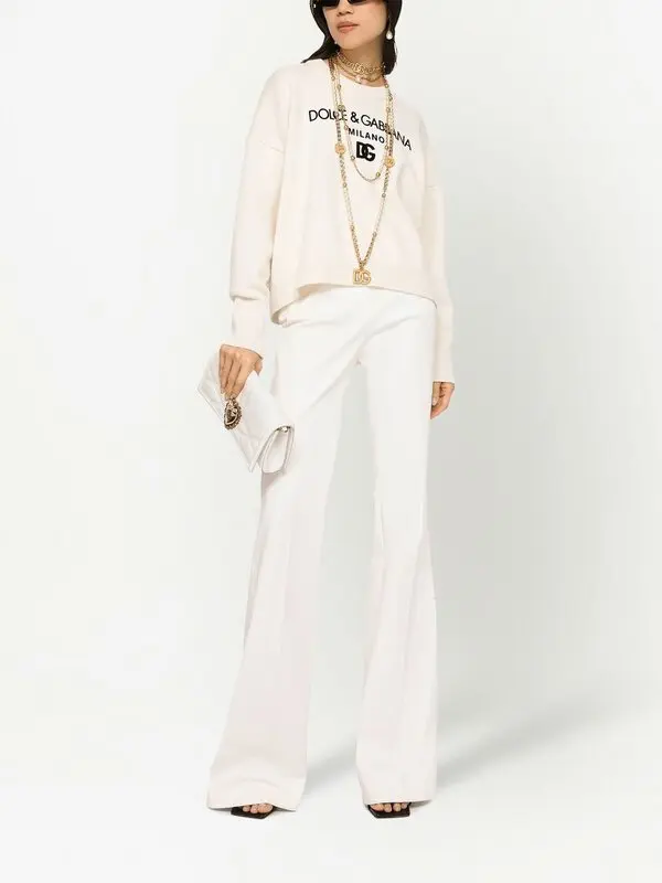 Dolce & Gabbana Logo Cashmere Sweater - Neutrals