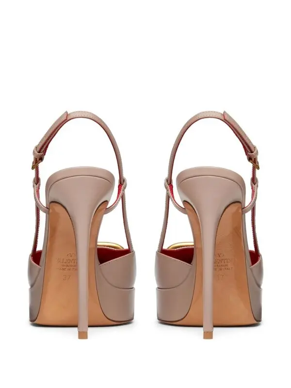 Valentino Garavani 120mm Vlogo Signature Slingback Pumps - Neutrals
