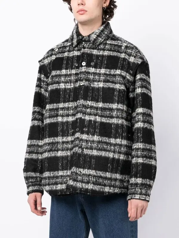 Y/project Textured Stripe-pattern Shirt Jacket