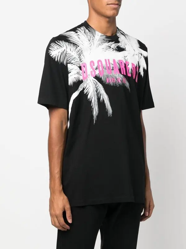 Dsquared2 Graphic-print Short-sleeve T-shirt - Black