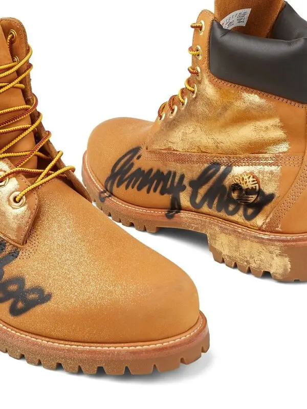 JIMMY CHOO X Timberland Graffiti Logo Ankle Boots