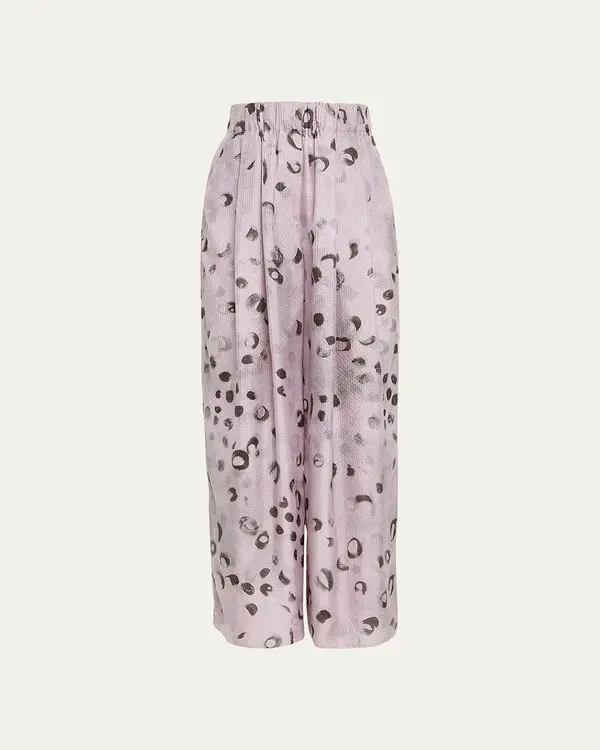 Giorgio Armani Printed Silk Wide-leg Pants