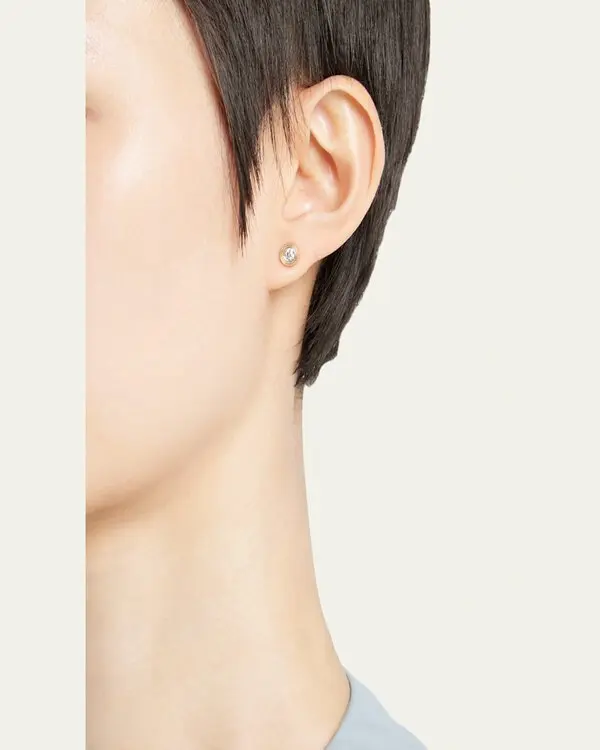 SYDNEY EVAN Fluted 14k And Diamond Stud Earrings