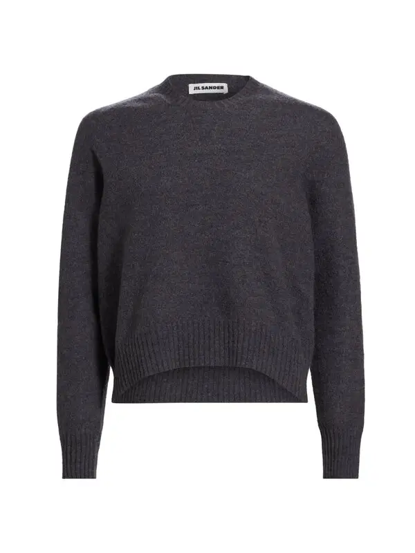 JIL SANDER Wool Crewneck Sweater - Medium Grey