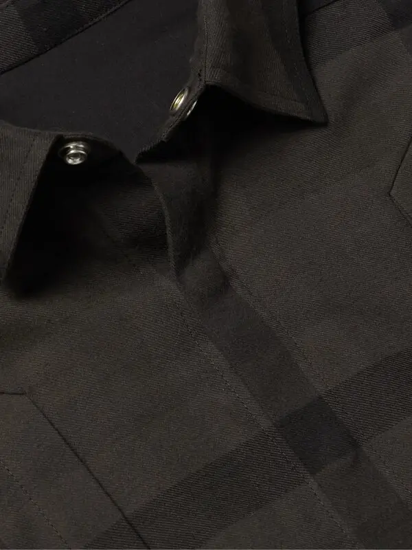 Rick Owens Checked Brushed Cotton-twill Overshirt