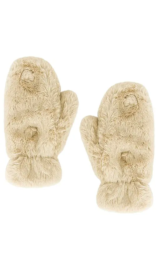 Apparis Coco Faux Fur Gloves - Latte