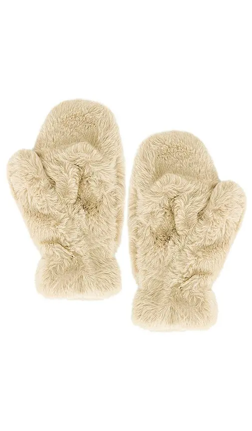 Apparis Coco Faux Fur Gloves - Latte