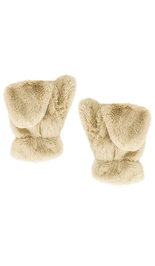 Apparis Coco Faux Fur Gloves - Latte