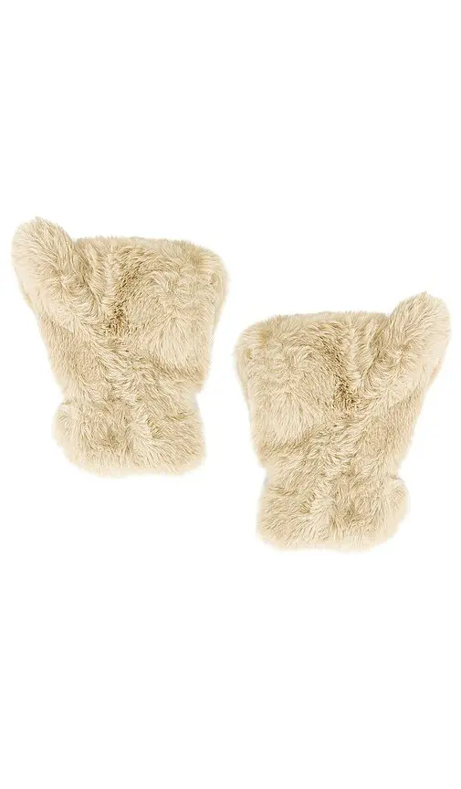 Apparis Coco Faux Fur Gloves - Latte