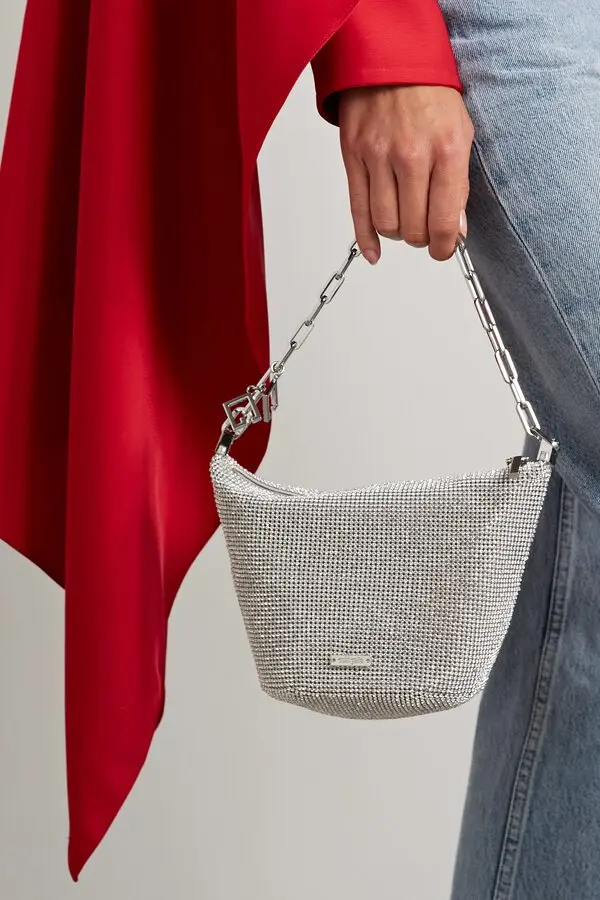 Cult Gaia Gia Mini Crystal-embellished Mesh Shoulder Bag