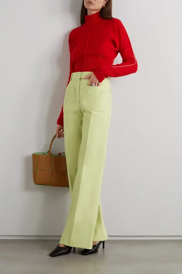 Victoria Beckham Alina Twill Wide-leg Pants