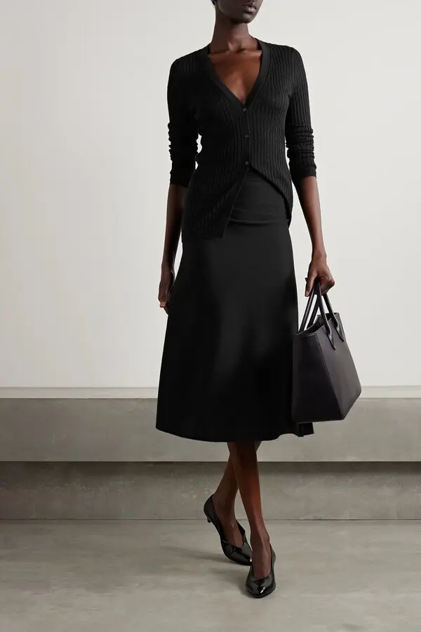 Gabriela Hearst Freddie Midi Skirt - Black