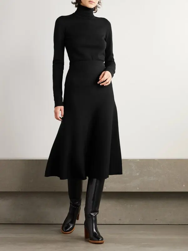 Gabriela Hearst Freddie Midi Skirt - Black