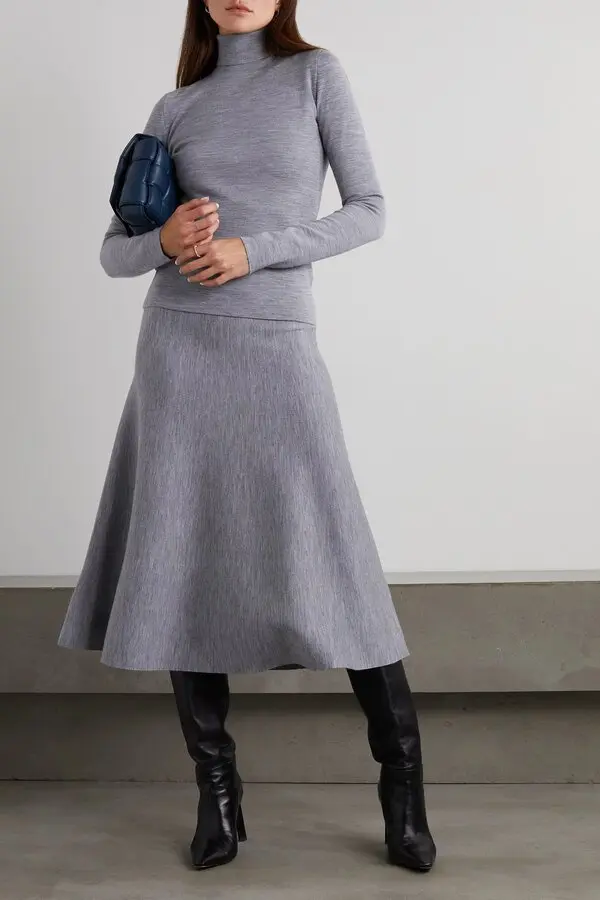 Gabriela Hearst Freddie Midi Skirt - Gray