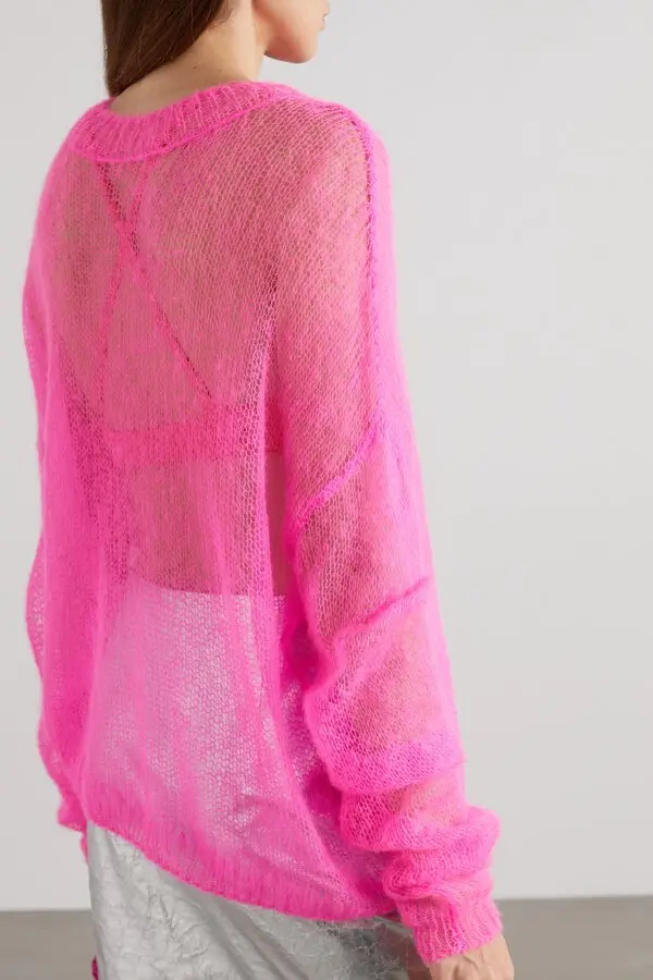 David Koma Neon Open-knit Sweater