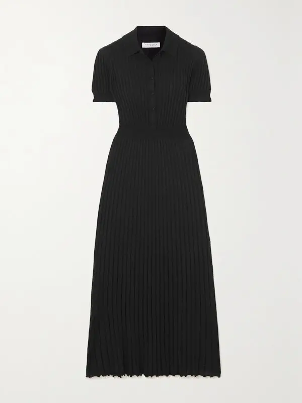 Gabriela Hearst Amor Ribbed Maxi Dress - Black