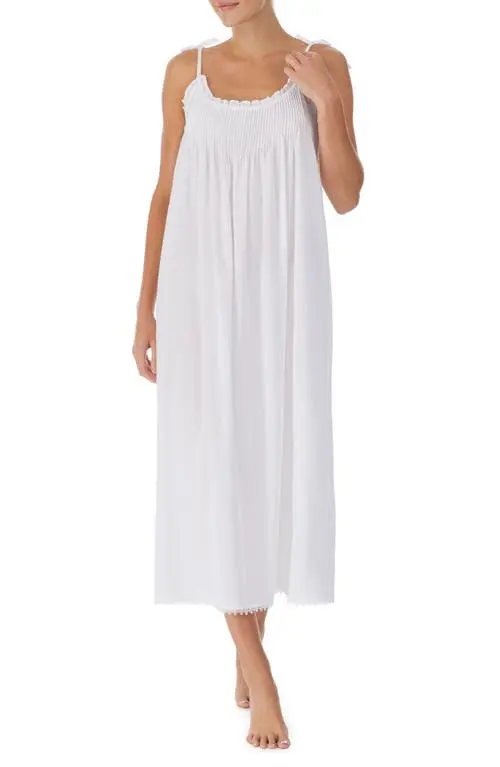 Eileen West Tie Shoulder Cotton Ballet Nightgown - White