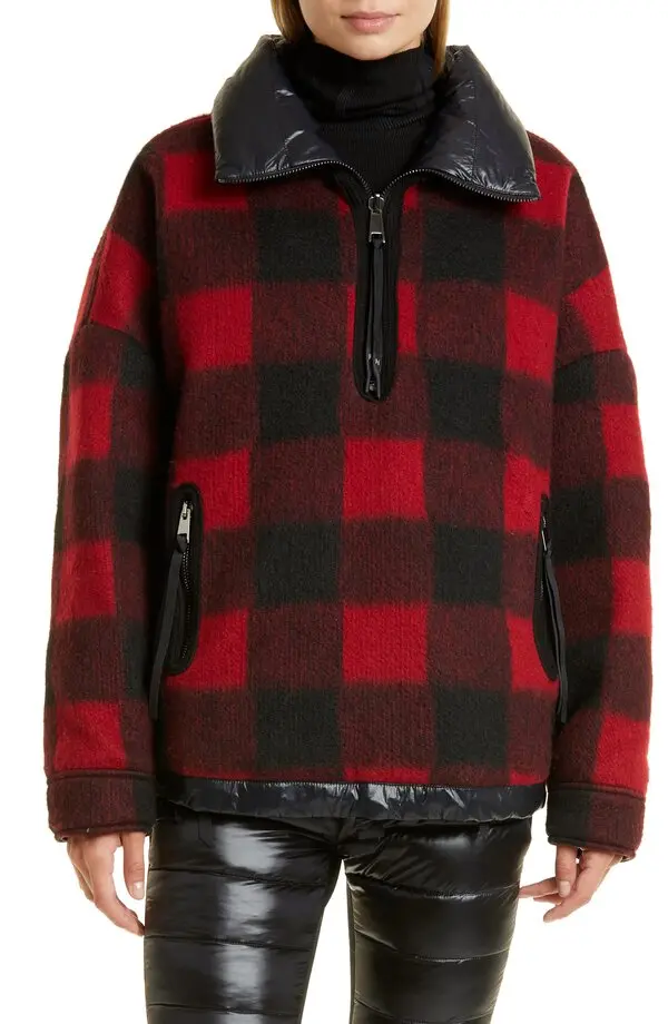 HOLDEN Water Resistant Wool Blend & 700 Fill Power Down Reversible Half-zip Jacket