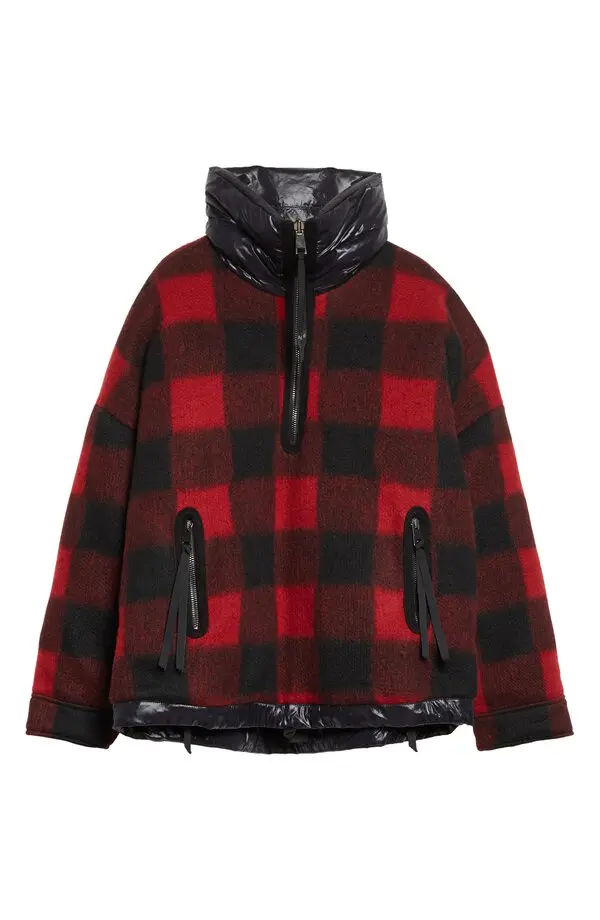 HOLDEN Water Resistant Wool Blend & 700 Fill Power Down Reversible Half-zip Jacket