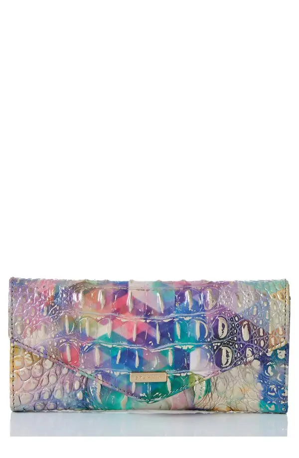 Brahmin Veronica Croc Embossed Leather Envelope Wallet - Chromatic