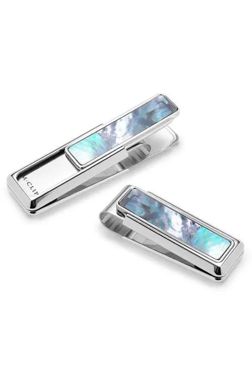 M-Clip® Mother-of-pearl Inlay Money Clip - Gray