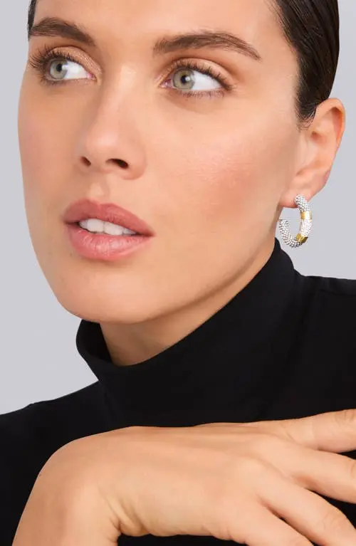 Lagos High Bar Diamond Hoop Earrings